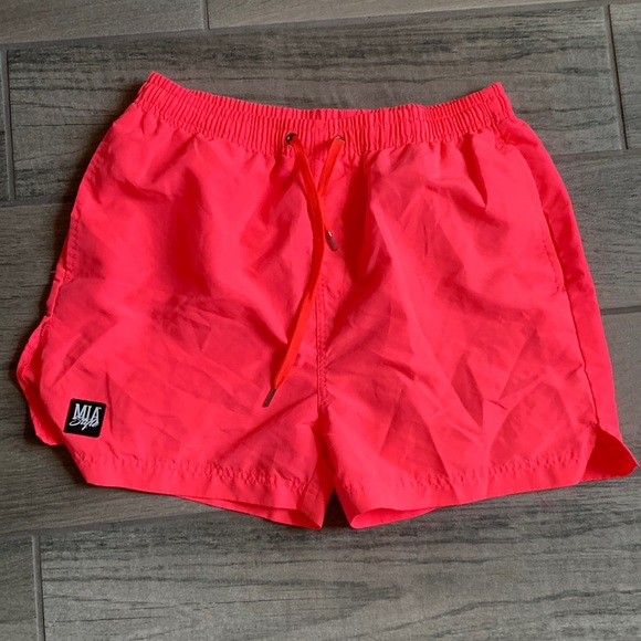 miami style | Swim | Miami Style Neon Pink Swim Shorts | Poshmark
